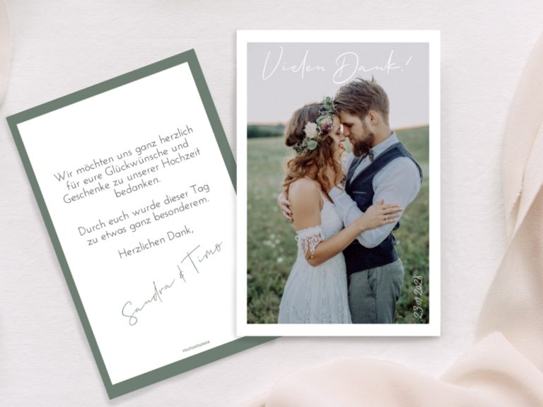 Dankeskarten zur Hochzeit: So werden sie ein voller Erfolg